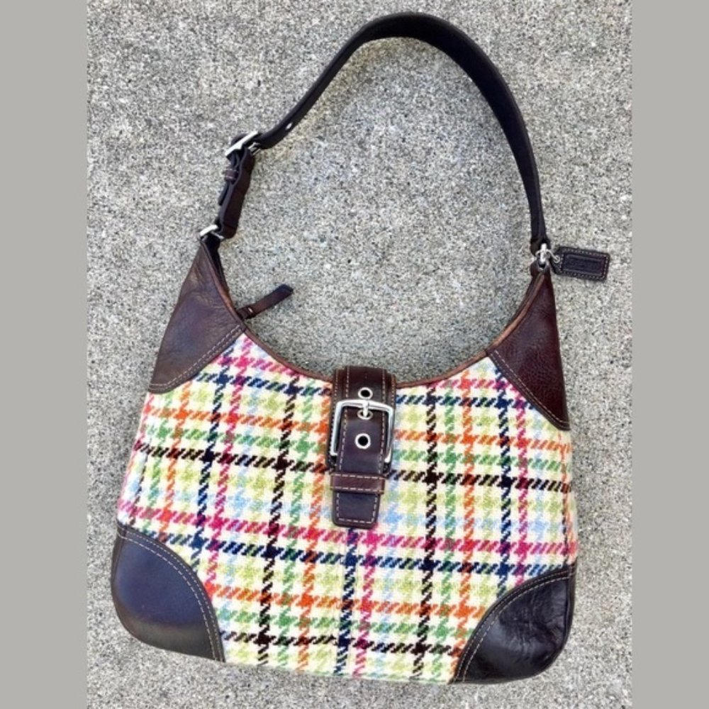 Coach Hampton Wool & Leather Handbag - Gem